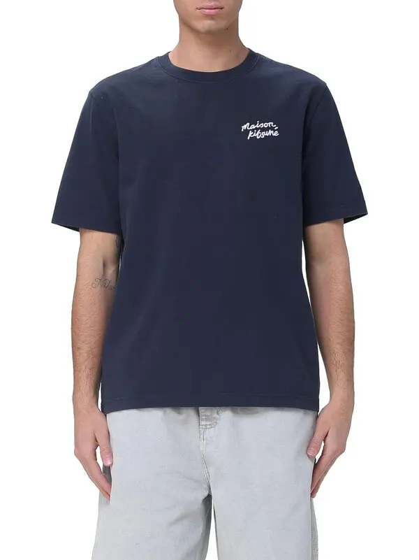 Maison Kitsuné Cotton T-shirt With Logo - Navy
