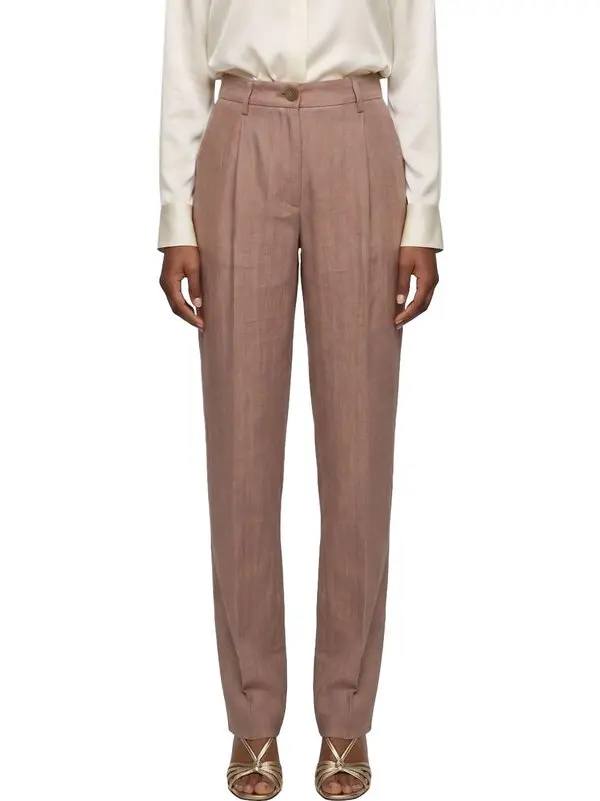Jacob Cohen Slim Fit Linen Blend Trousers - Pink