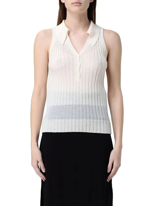 Pinko Wool Silk And Cashmere Polo Shirt - Blue