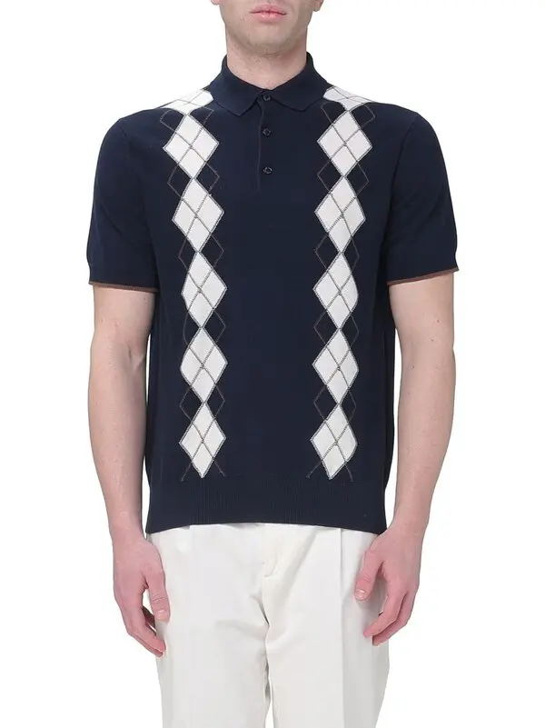 PAOLO PECORA Knitted Polo Shirt - Blue
