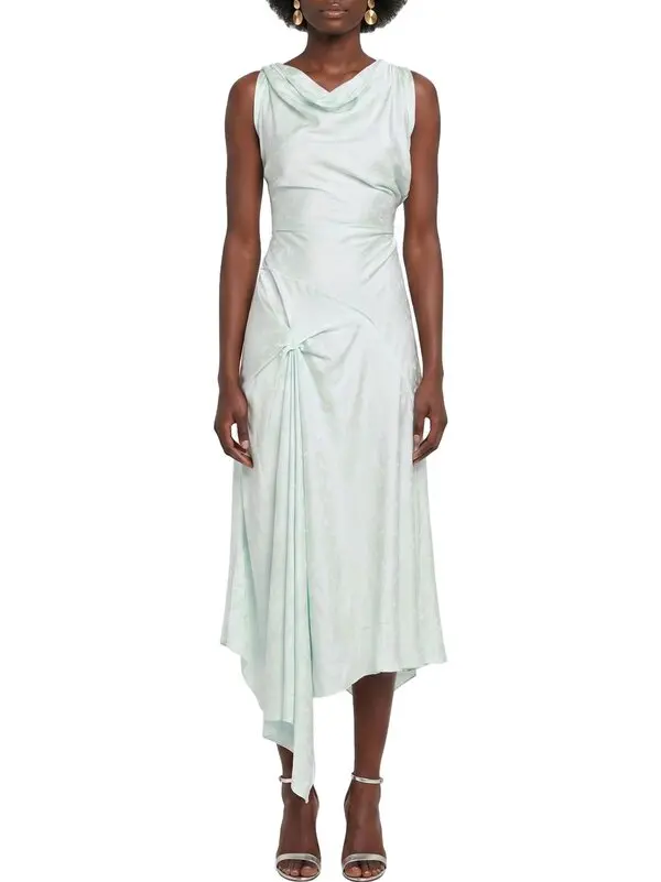 Victoria Beckham Asymmetrical Midi Dress - Water