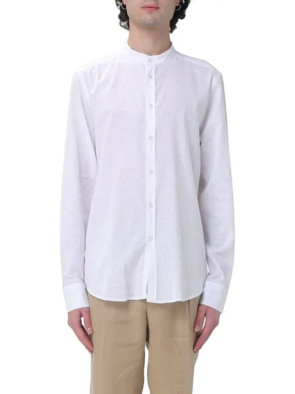 MANUEL RITZ Linen And Cotton Casual Shirt - White