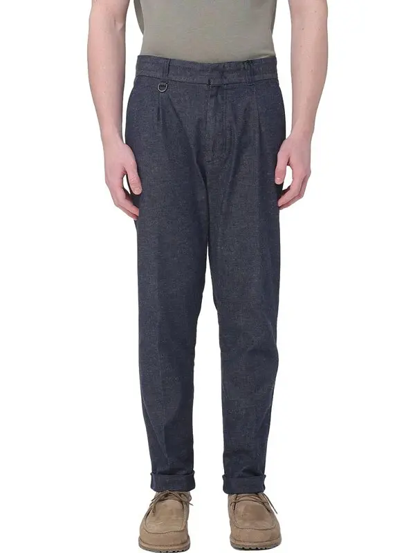 PAOLO PECORA Virgin Wool Chino Trousers - Blue