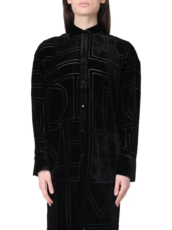 TOTEME Textured Velvet Shirt - Black