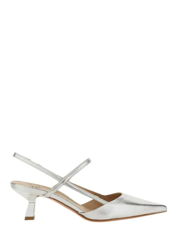 Roberto Festa Amai Laminated Leather Slingback Pumps - Silver