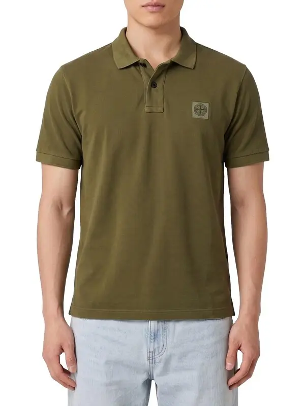 Stone Island Cotton Polo Shirt - Military