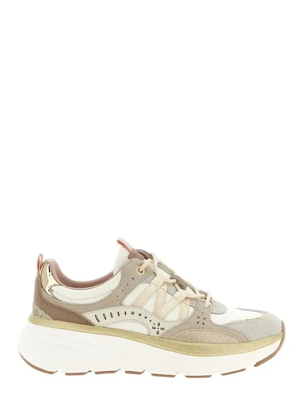 TWINSET Nylon And Suede Leather Sneakers - Silver