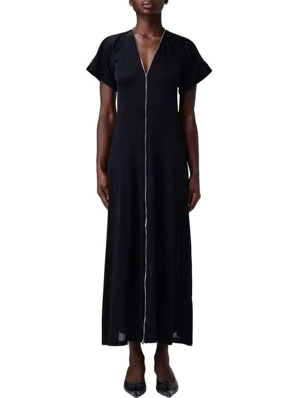 LEMAIRE Viscose Cotton Blend Maxi Dress - Brown