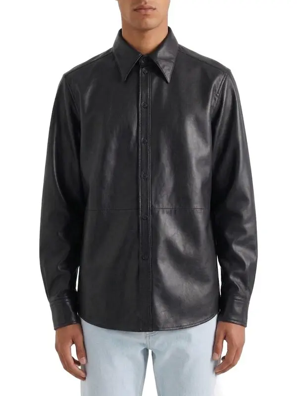 Dolce & Gabbana Nappa Leather Shirt - Black