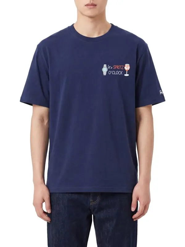 MC2 SAINT BARTH Cotton Crew Neck T-shirt - Sea