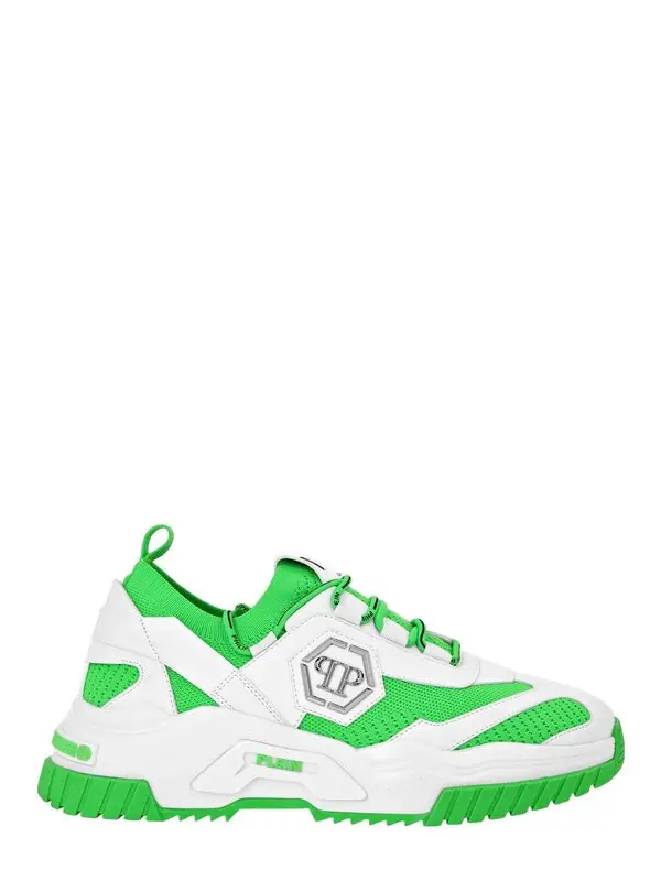 Philipp Plein Low-top Sneakers In Crochet Knit With Bi Monogram Pattern - White 1