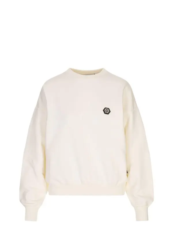 Philipp Plein Sweatshirt With Embellished Detail - White