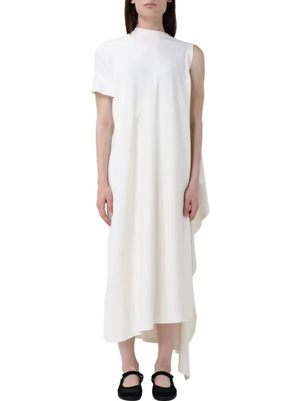 Coperni One-shoulder Midi Dress In Stretch Viscose - White