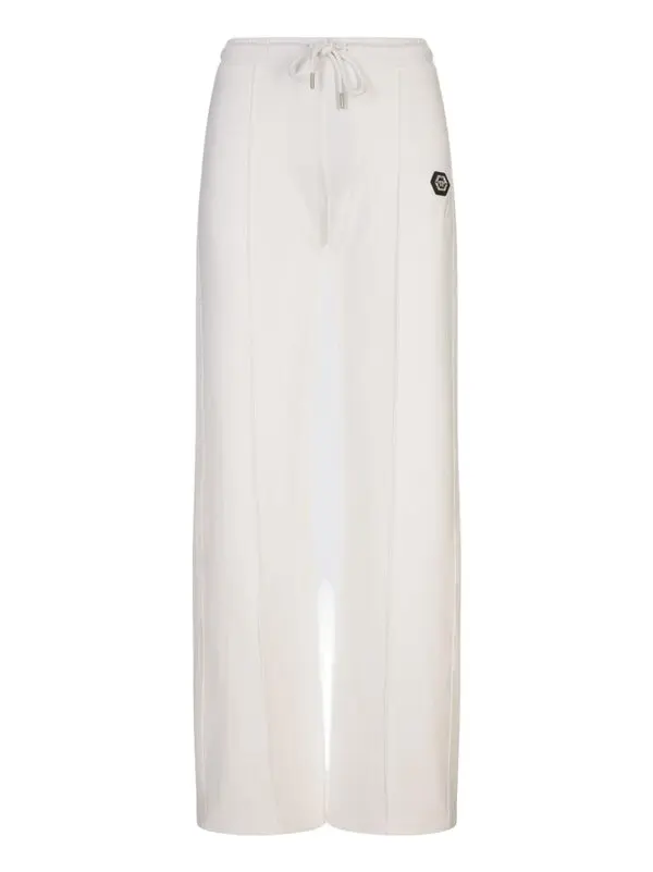 Philipp Plein Embellished Logo Trousers - White
