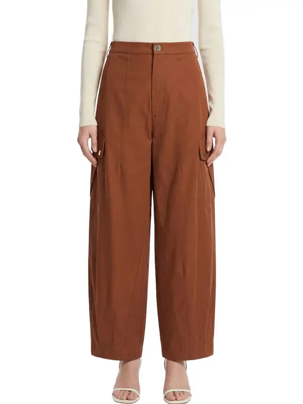 Pinko Cotton Cargo Trousers - Earth