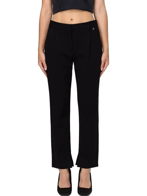 TWINSET Stretch Viscose Crêpe Cropped Trousers - Black