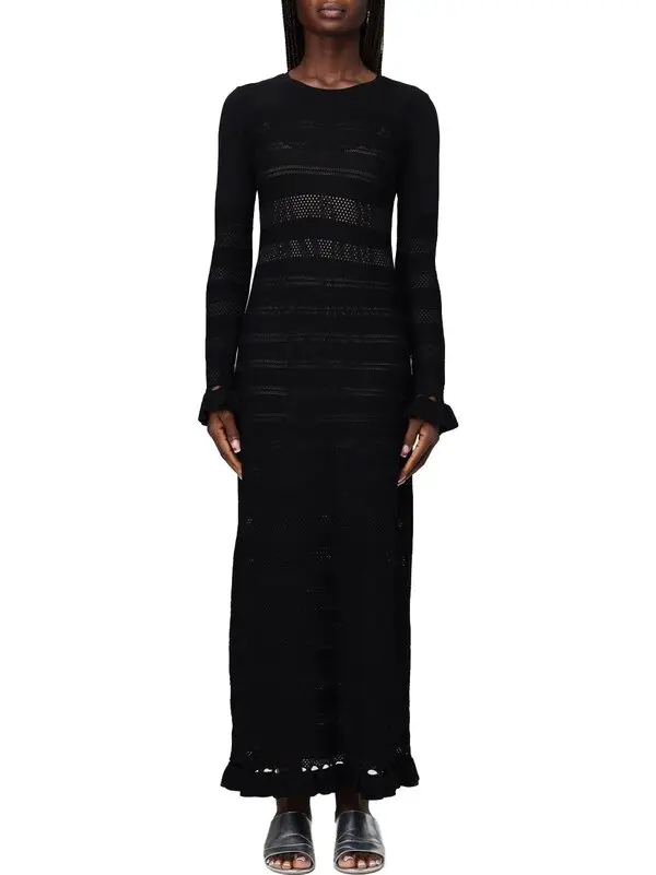 TWINSET Viscose Knit Long Dress - Black