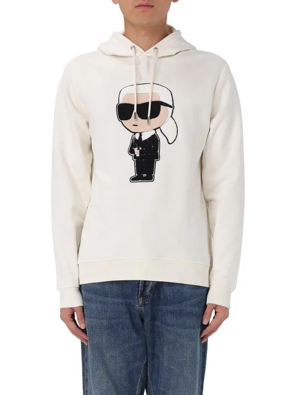 Karl Lagerfeld Embroidered Hoodie - Beige