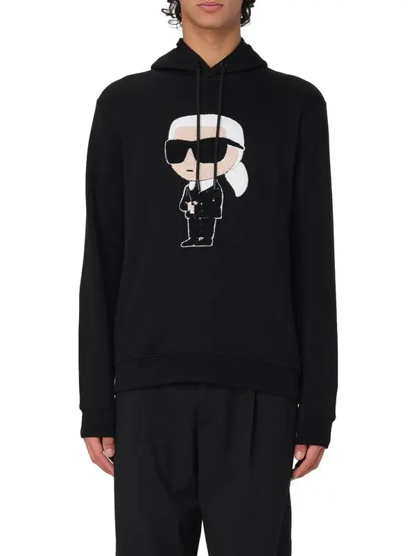 Karl Lagerfeld Embroidered Hoodie - Black