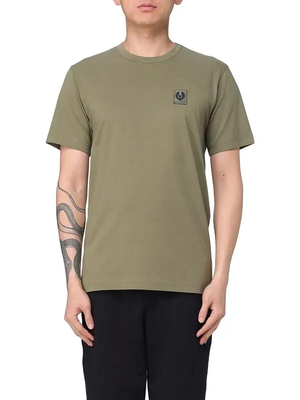 Belstaff Cotton T-shirt With Logo - Green