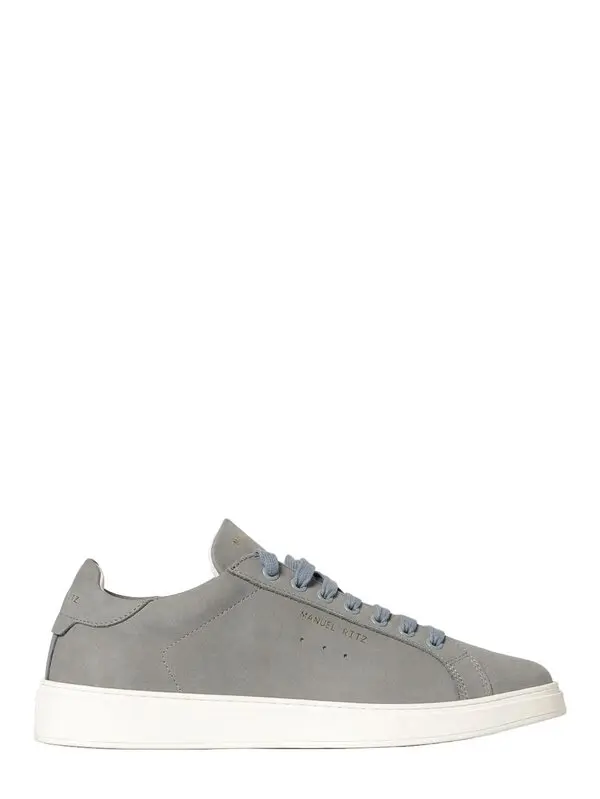 MANUEL RITZ Nubuck Leather Low Top Trainers - Sky