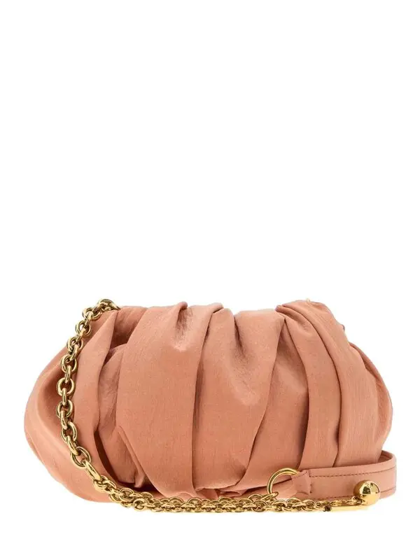 Chloé Plissé Ruched Fabric Clutch - Beige