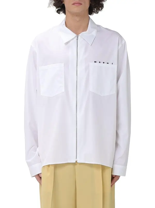 Marni Organic Cotton Shirt With Logo - White