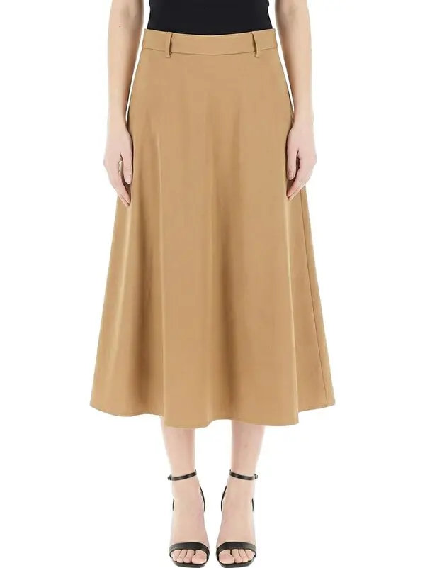 SEMICOUTURE Cotton Midi Skirt - Brown