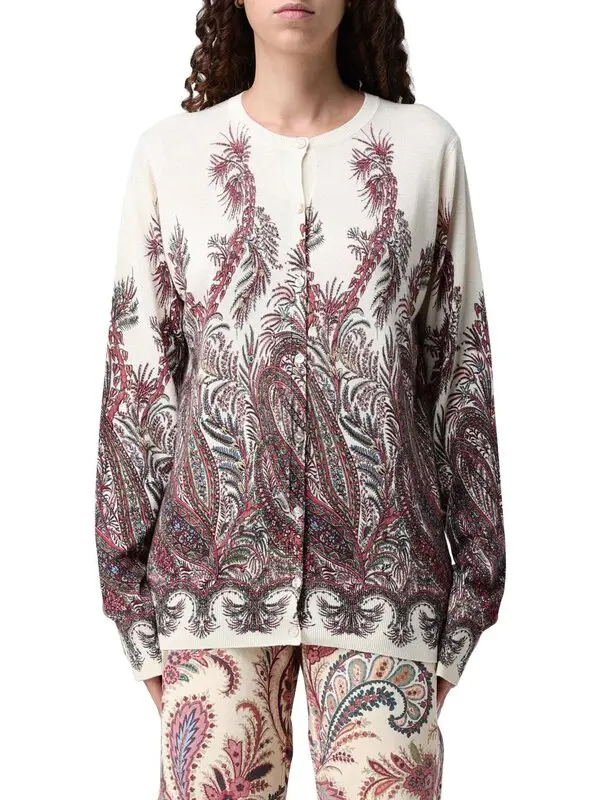 Etro Paisley Print Cardigan - Burgundy