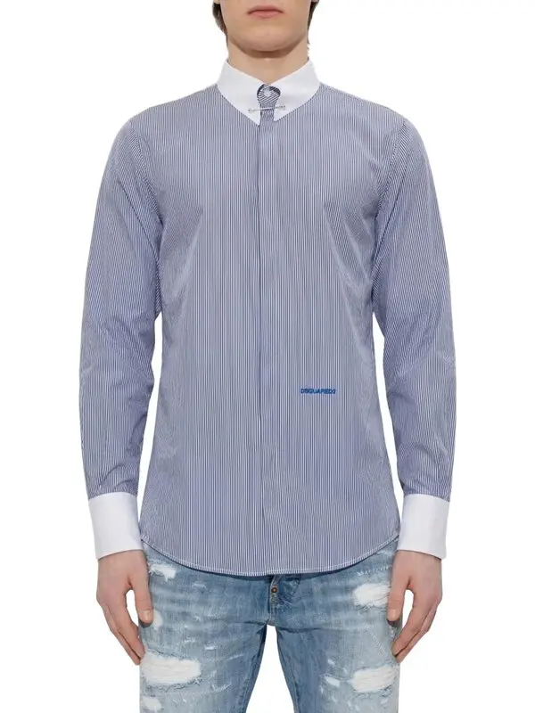 Dsquared2 Striped Cotton Shirt - Blue