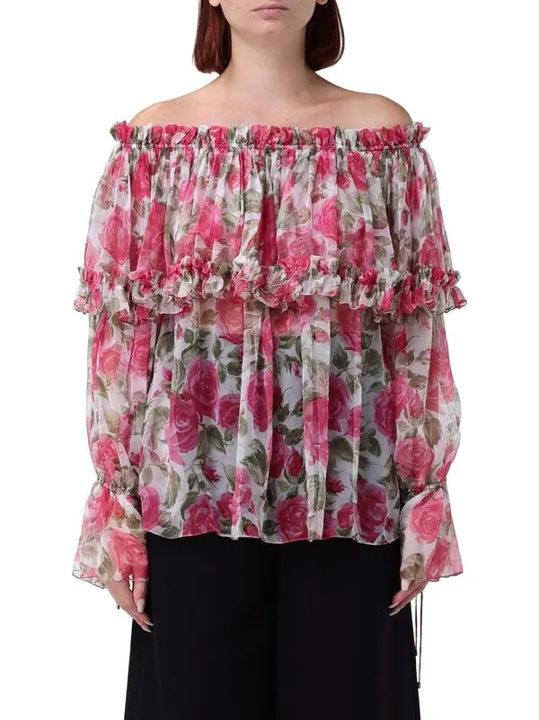Chloé Floral Print Silk Blouse - Pink
