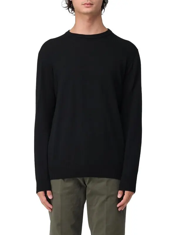 Add Crew Neck Fine Knit Pullover - Black