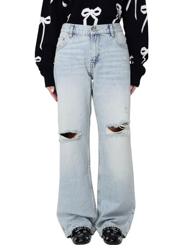 Marc Jacobs Distressed Wide-leg Jeans - Denim