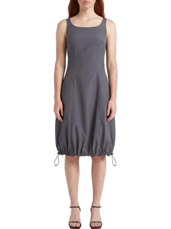 Coperni Viscose Cady Mini Dress With Drawstring Hem - Grey