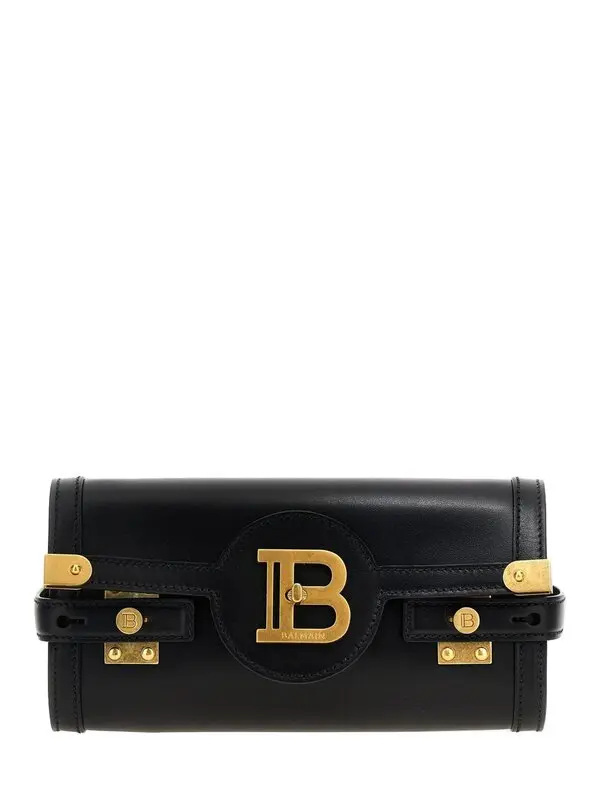 Balmain Leather Chain Shoulder Bag - Black