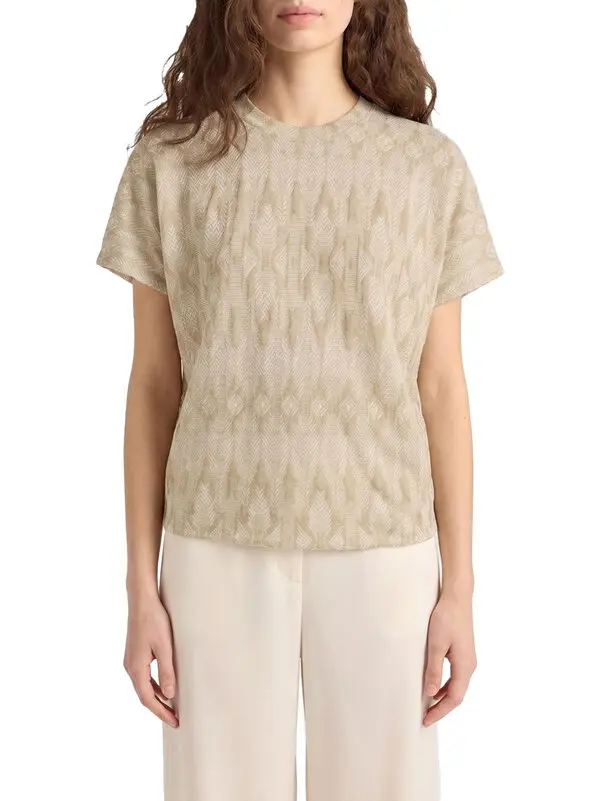 Momoni Abstract Jacquard T-shirt - Beige