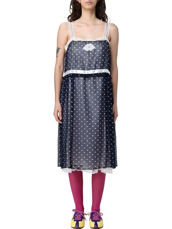 Marc Jacobs Polka Dot Viscose Midi Dress - Blue
