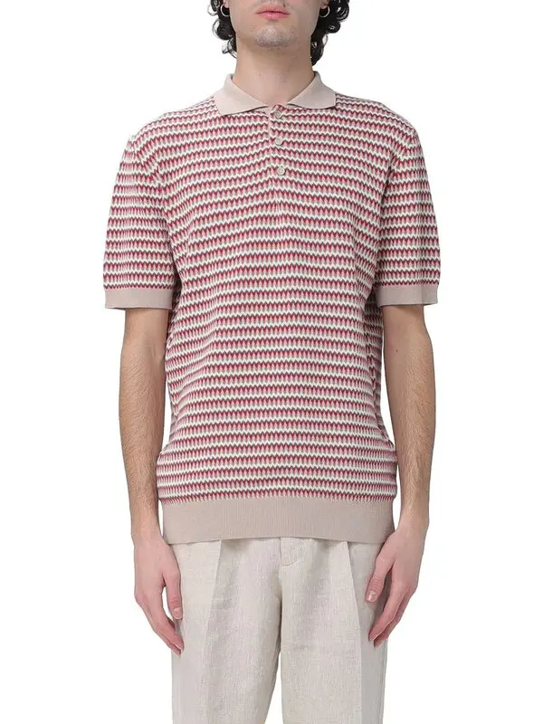 MANUEL RITZ Knitted Polo Shirt - Beige