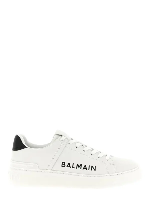 Balmain Leather Lace-up Sneakers - Black