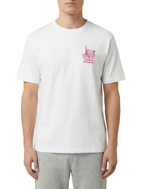 NEW BALANCE Printed Cotton T-shirt - White