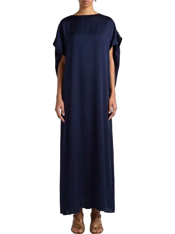 Momoni Satin Long Dress - Blue