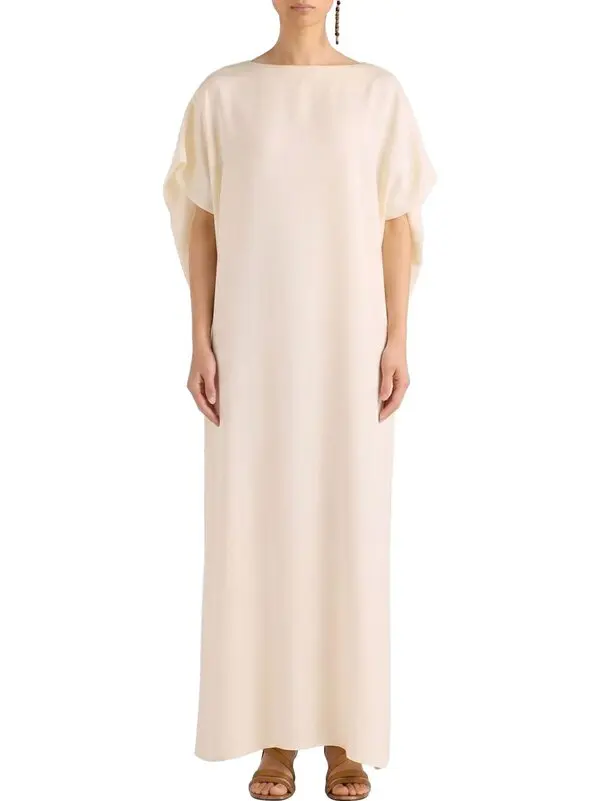 Momoni Satin Long Dress - Cream