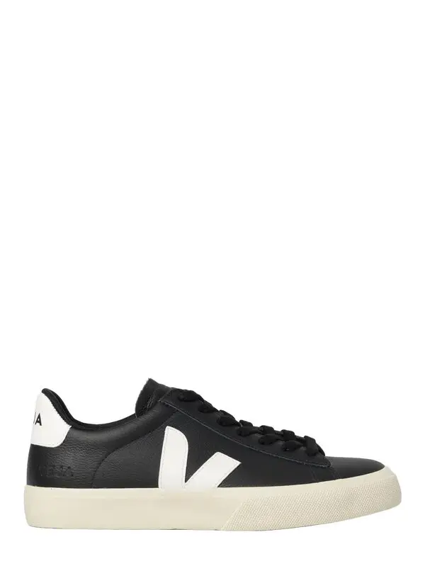 VEJA Leather Lace-up Sneakers - Black