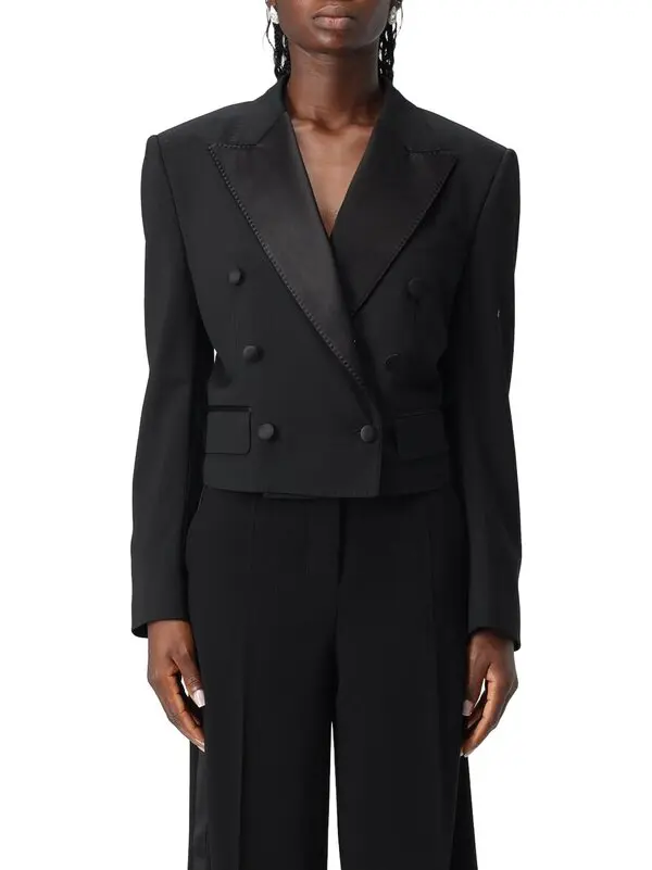 Dolce & Gabbana Double Breasted Cropped Blazer - Black