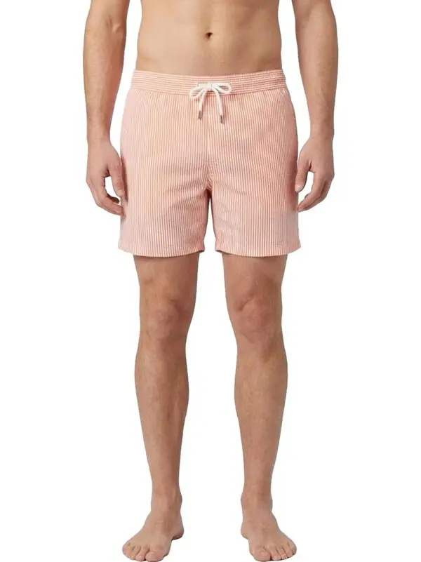 Polo Ralph Lauren Striped Cotton Blend Swim Trunks - Peach