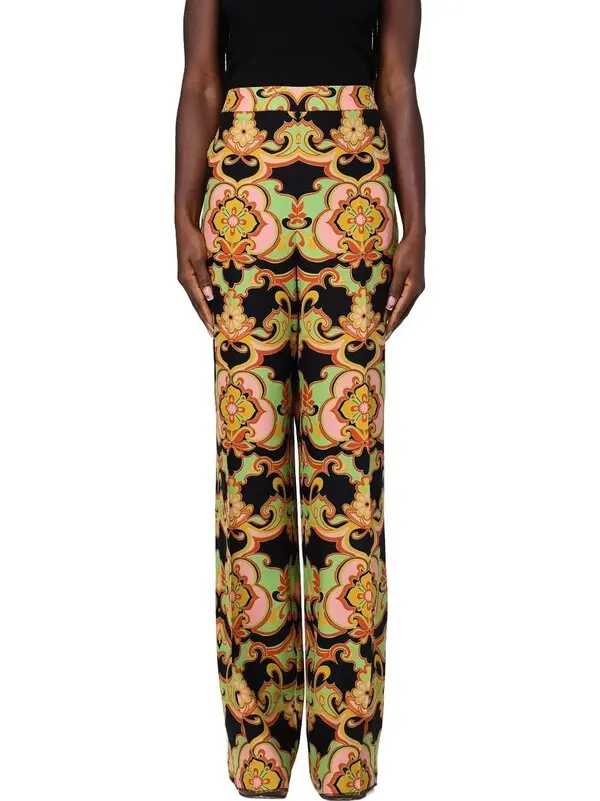 Etro Palazzo Trousers In Jersey With Ethnic Print - Multicolor