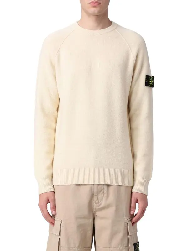 Stone Island Organic Cotton Knit Crewneck Sweater - Ivory