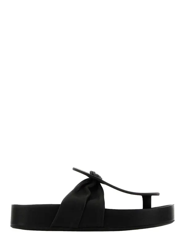 UMA WANG Leather Thong Style Mule Sandals - Black
