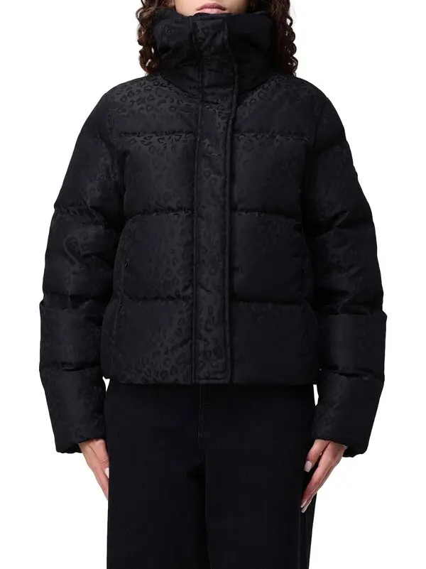 COLMAR Quilted Jacket With Animal Print - Black
