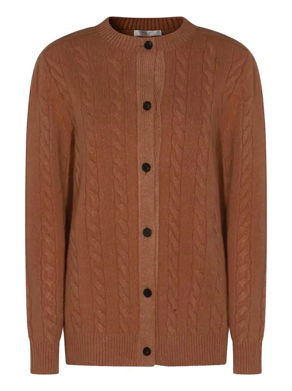 THE ROW Cable Knit Cardigan - Brown